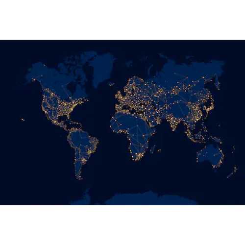 World Map at Night | Map Posters | Dubaiprint.com