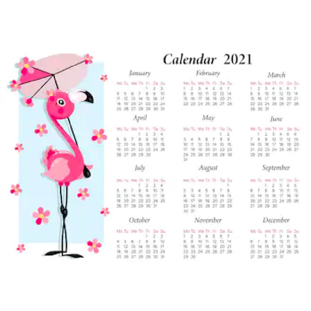 Flamingo Calendar | Poster Printing | Dubaiprint.com