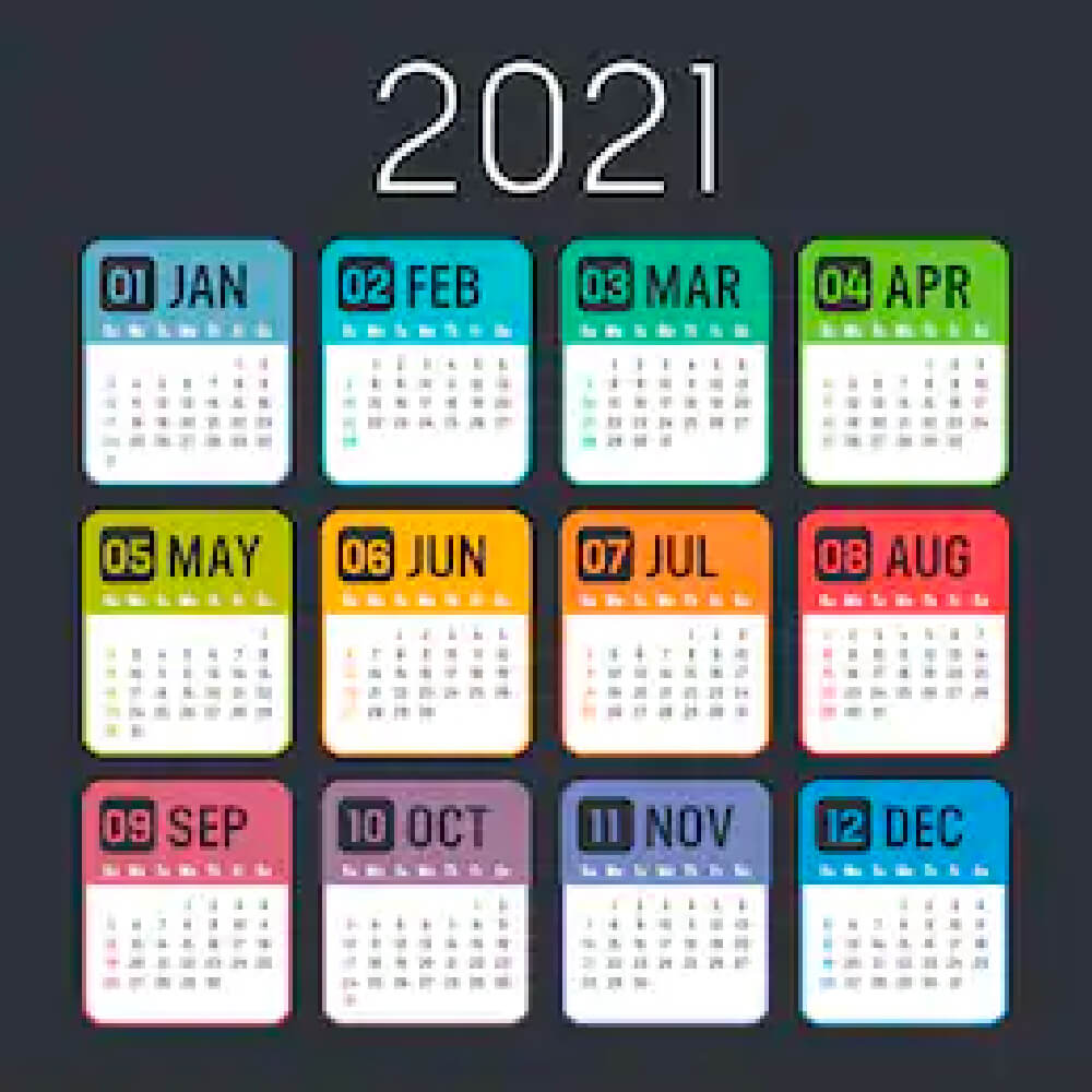 Colored Calendar with Black Background | Poster Printing | Dubaiprint.com