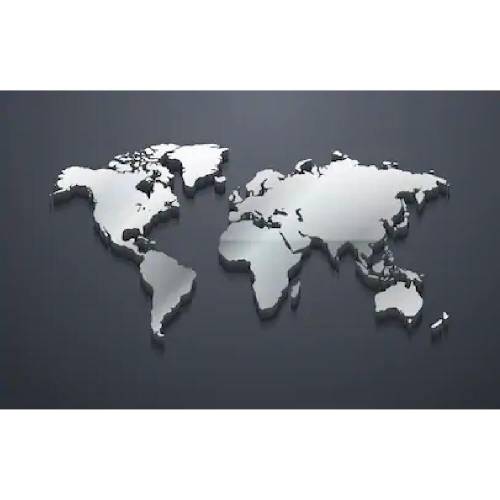 3D Metallic World Map | Map Posters | Dubaiprint.com